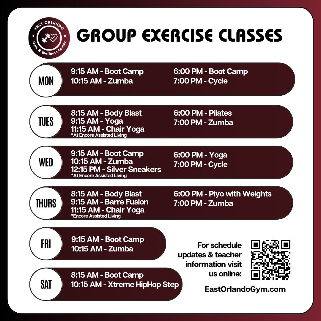Class Schedule - East Orlando Gym And Wellness Center