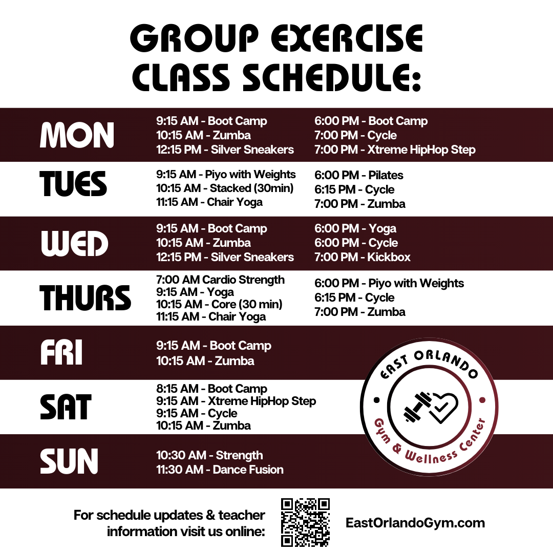 Class Schedule - East Orlando Gym And Wellness Center